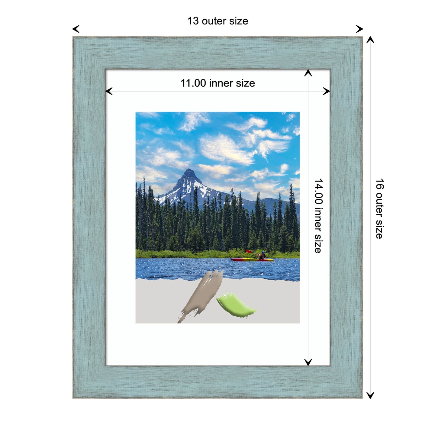 Sky Blue Rustic Wood Picture Frame, Photo Frame, Art Frame, Size: 11x14 ...