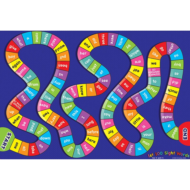 Smart Poly® Chart 13" X 19", First 100 Sight Words Game Board | Michaels
