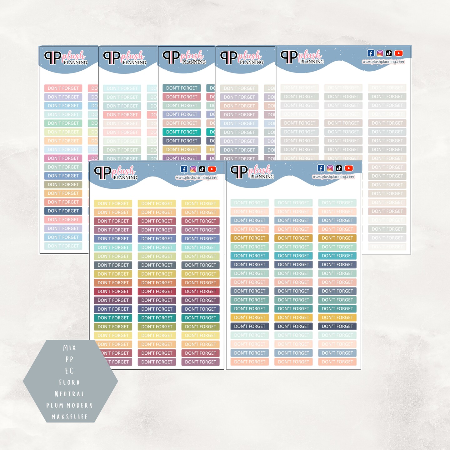 Don't Forget Header Tracker Planner Stickers, Functional Stickers ...