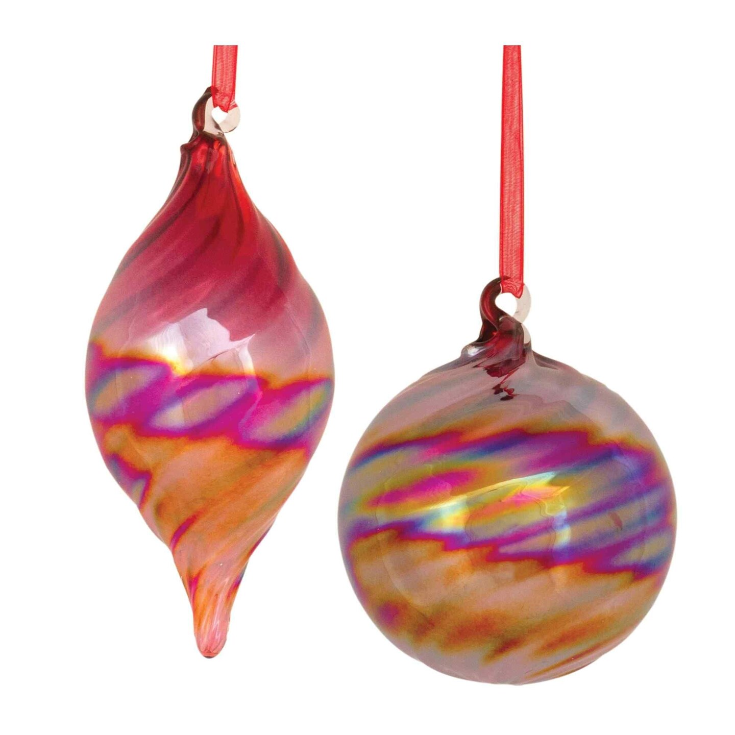 Melrose Pearl Finish Glass Christmas Ornaments - 6" (150mm) - Multi ...