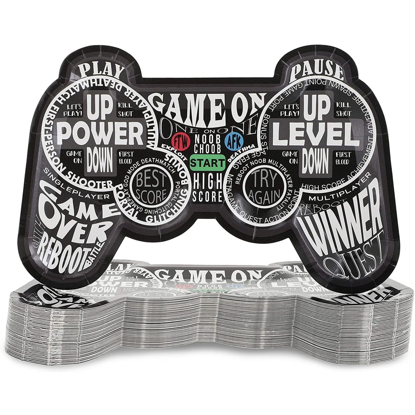 Blue Panda 48-Pack Kids Video Game Controller Birthday Party Plates, 9 ...