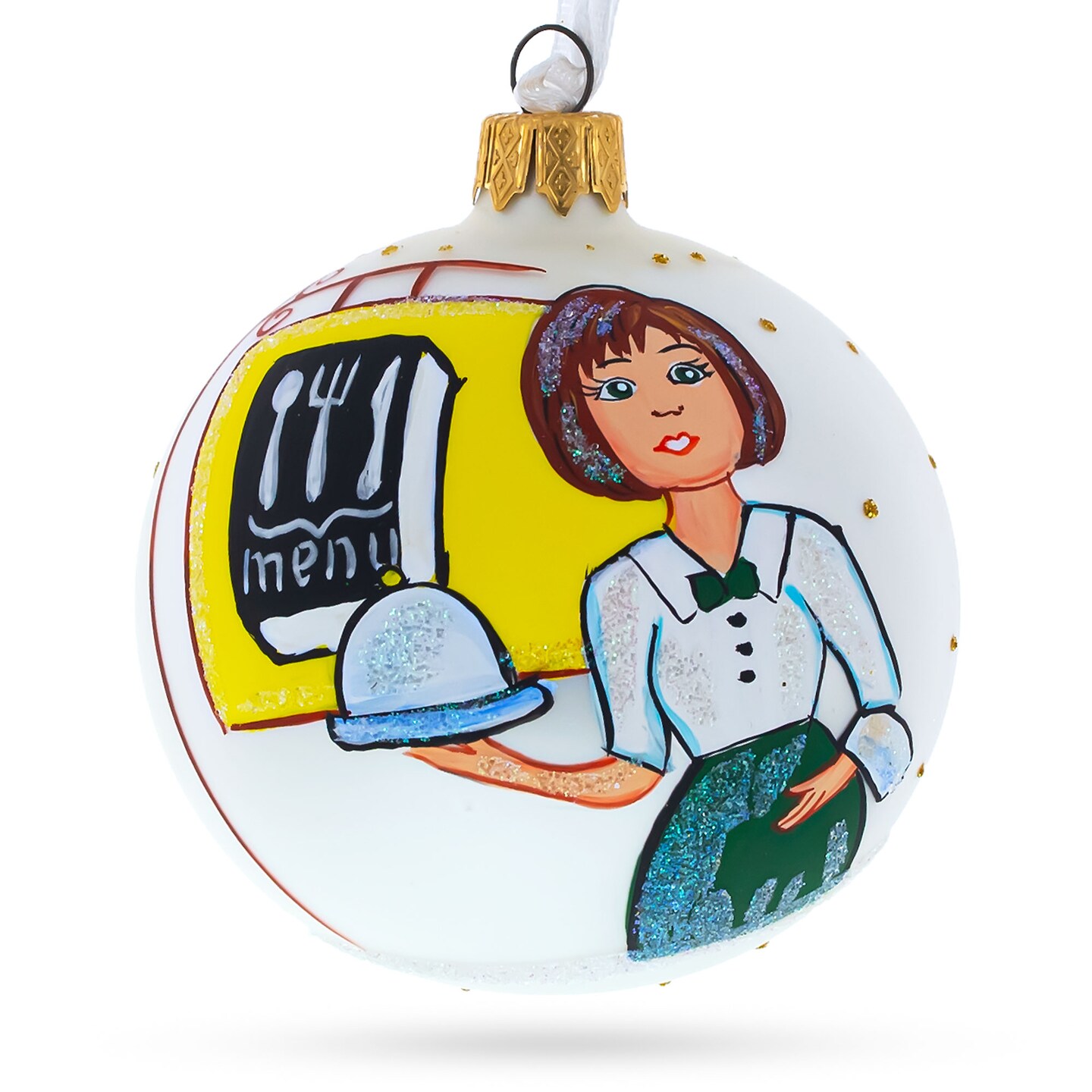 Waitress Glass Ball Christmas Ornament 3.25 Inches | Michaels