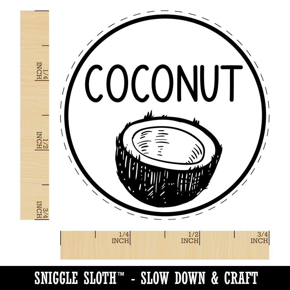 Coconut Text with Image Flavor Scent Self-Inking Rubber Stamp for ...