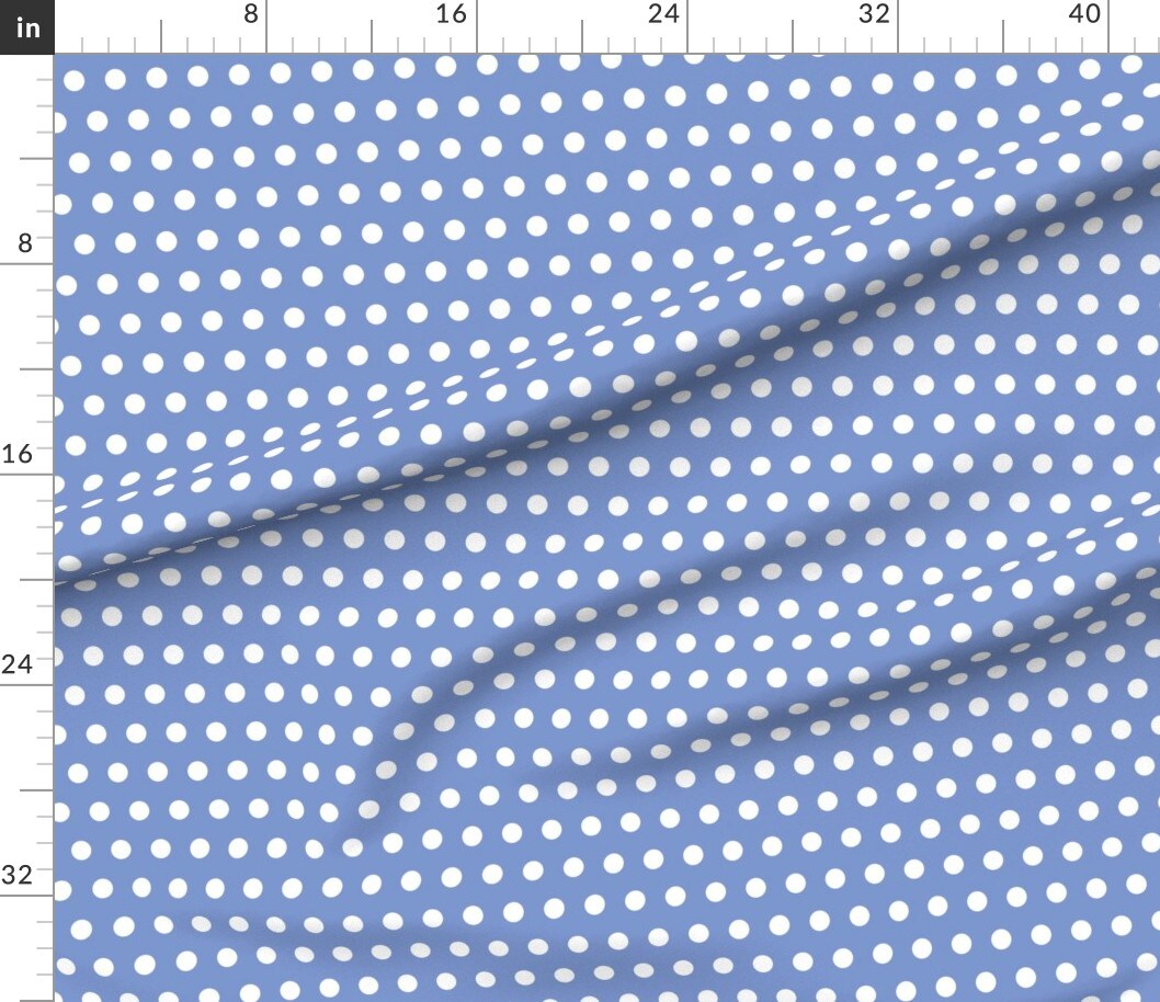 Various Fabrics by the Yard or Fat Quarter Blue Bright Polka Dots Costal Beach Whimsical Large ...