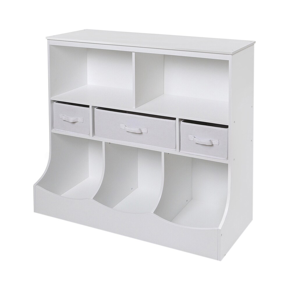 Badger Basket Co. Combo Bin Storage Unit with Three Baskets - White ...