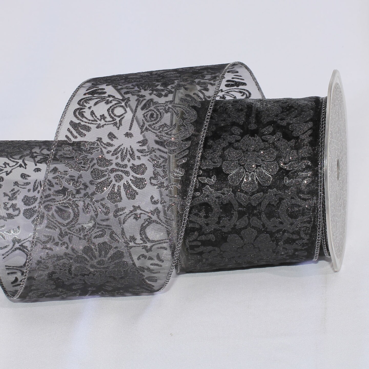 The Ribbon People Sheer Shimmering Black Wired Craft Ribbon 2.75" x 20 ...