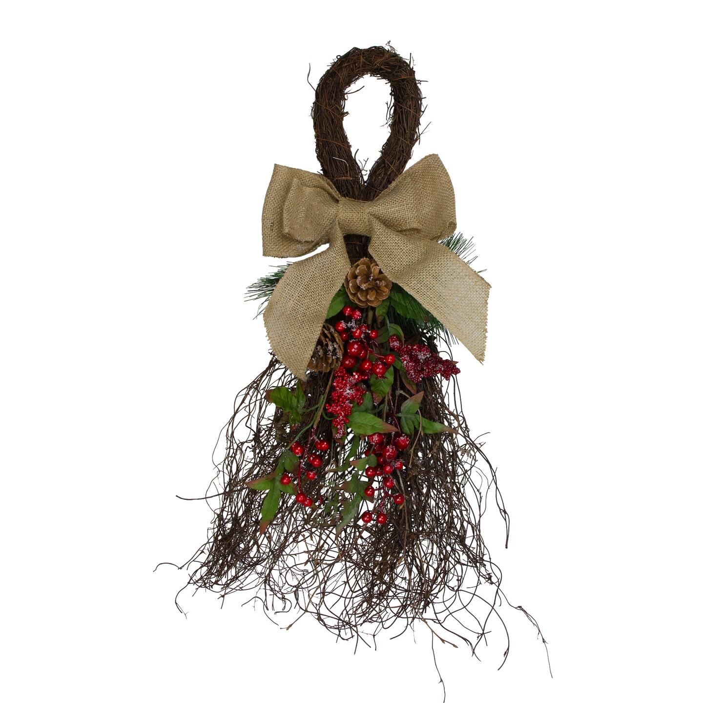 Northlight 24" Iced Berries and Burlap Artificial Christmas Twig ...