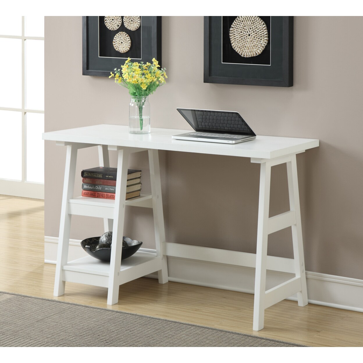 Convenience Concepts Designs2Go Trestle Desk, White | Michaels