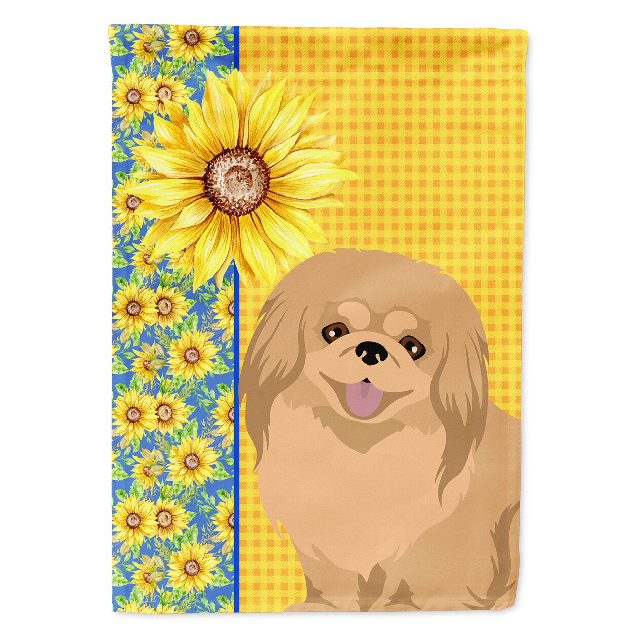 Caroline's Treasures Summer Sunflowers Gold Pekingese Flag Garden Size ...