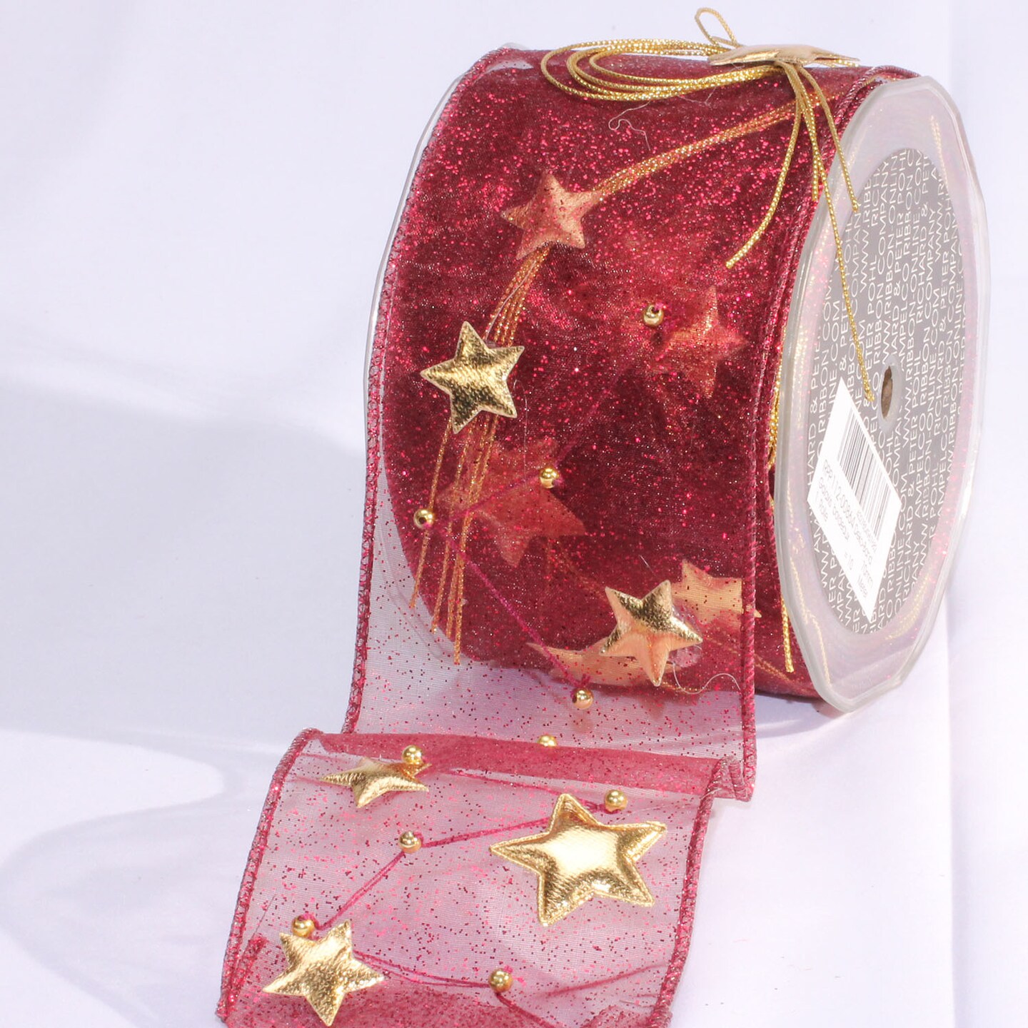 The Ribbon People Sheer Shimmering Burgundy Red and Gold Galaxies Wired ...