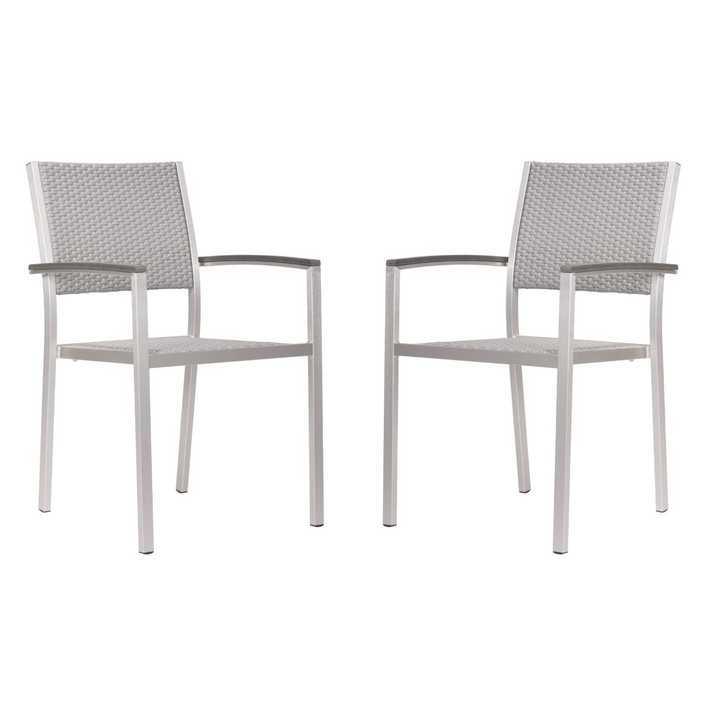 Modern Home Set of 2 Silver Stackable Arm Chairs 35" | Michaels
