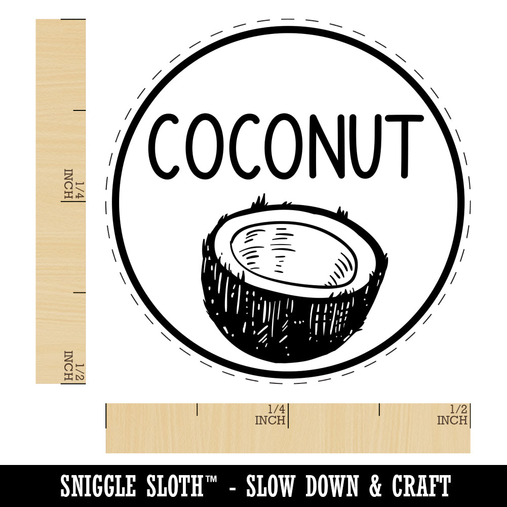 Coconut Text with Image Flavor Scent Self-Inking Rubber Stamp for ...
