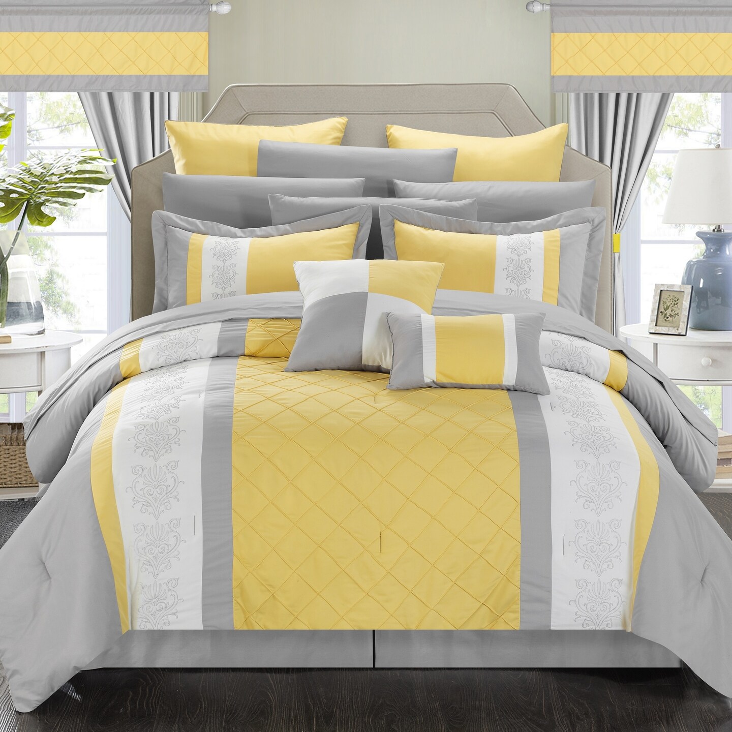 Chic Home 24 Piece Marlington Complete Pin tuck Embroidery bedding ...