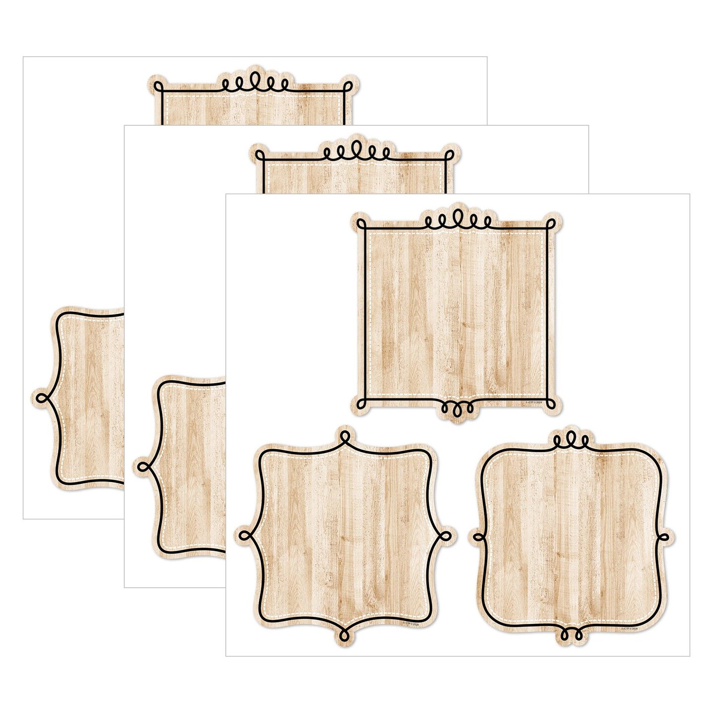 Core Decor Loop-de-Loop on Wood 6" Designer Cut-Outs, 36 Per Pack, 3 ...