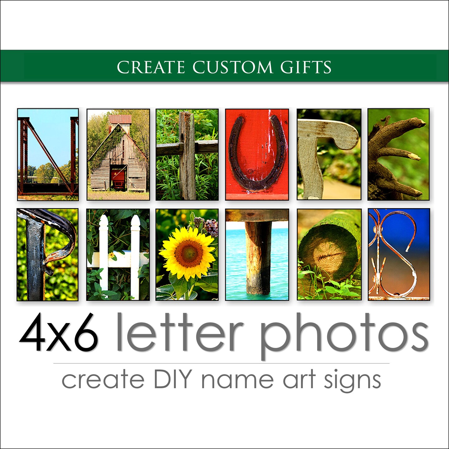 Letter Art Alphabet Photos for DIY Personalized Gifts. Custom Name ...