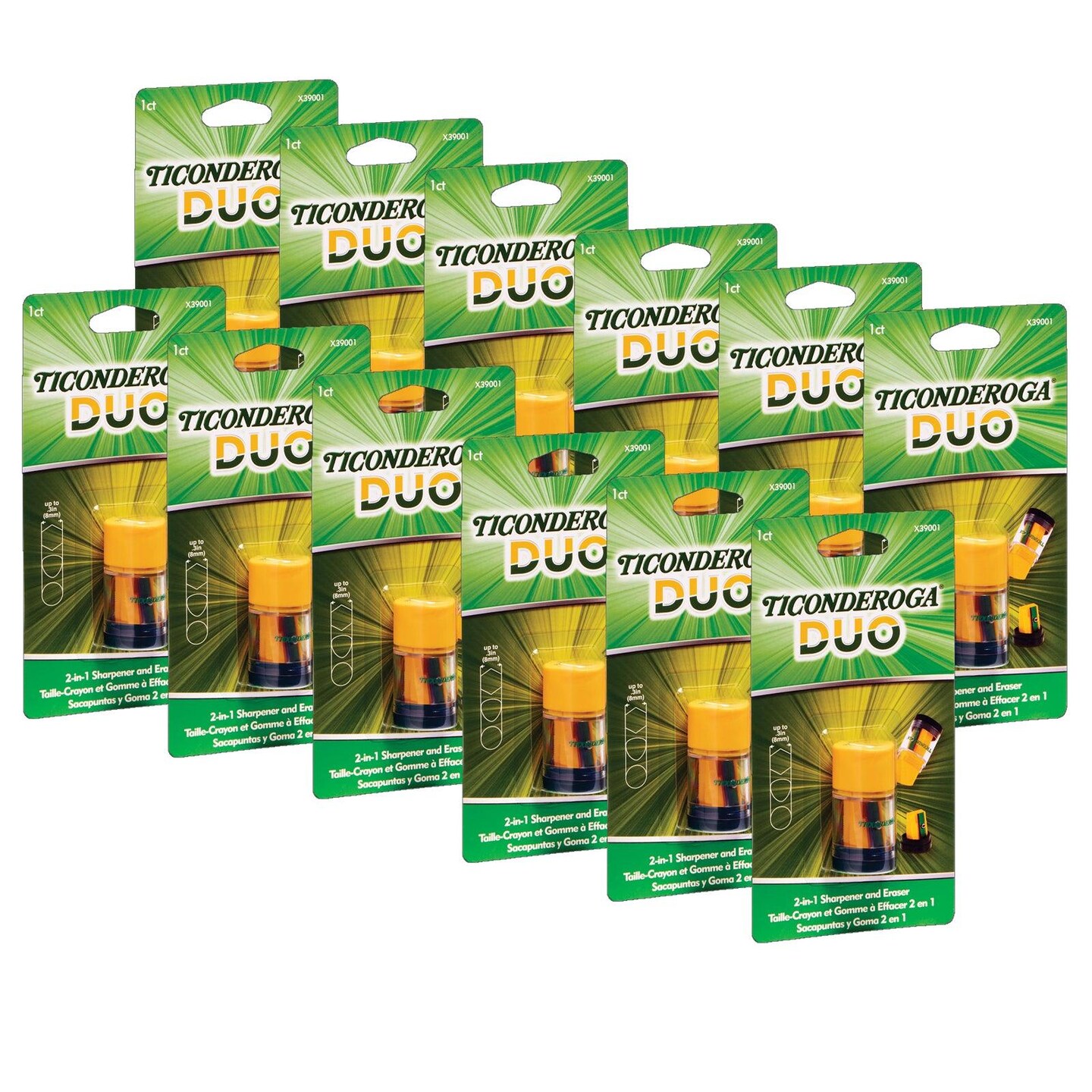 DUO Sharpener/Eraser, Green and Yellow, Pack of 12 | Michaels