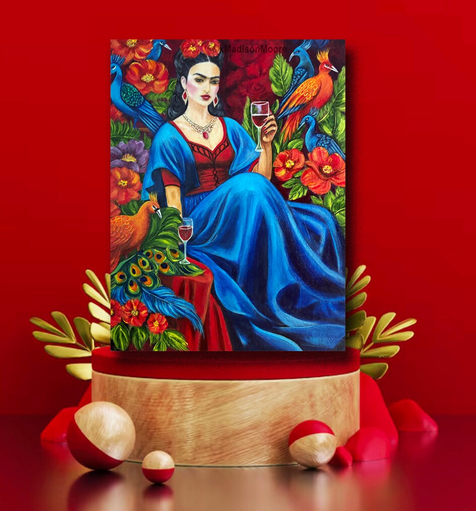 Frida Kahlo Oil Painting on Canvas, 9 x 12 Original Painting, Frida ...