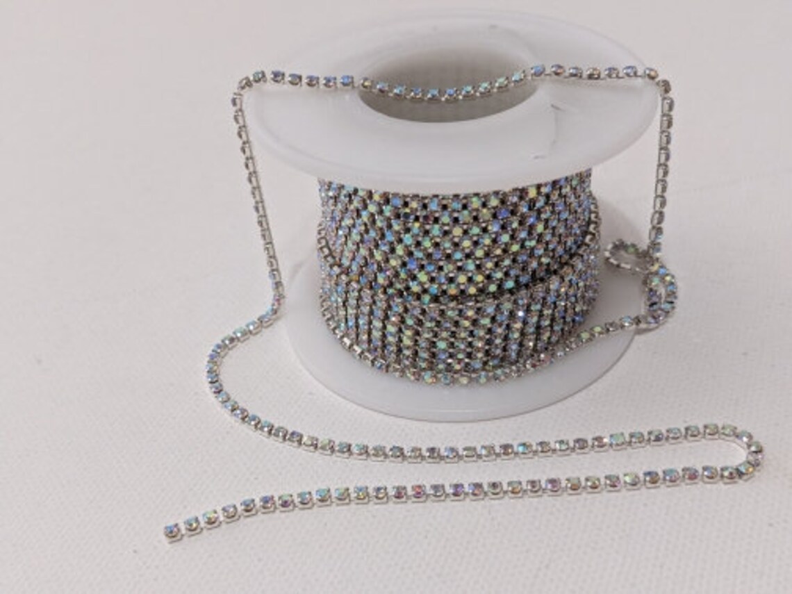 Rhinestone chains. AB CRYSTAL Decoration for clothes, bags, shoes and ...