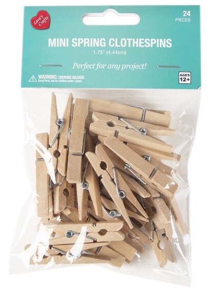 CousinDIY Mini Spring Clothespins 24/Pkg-Natural 1.75" | Michaels