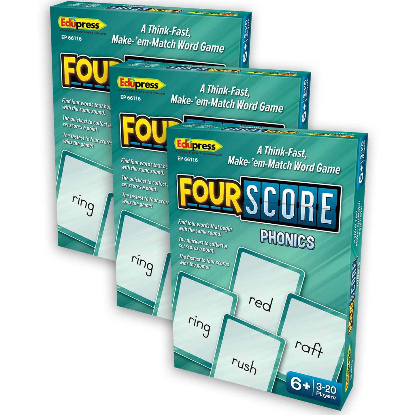 Four Score Card Game: Phonics, Pack of 3 | Michaels