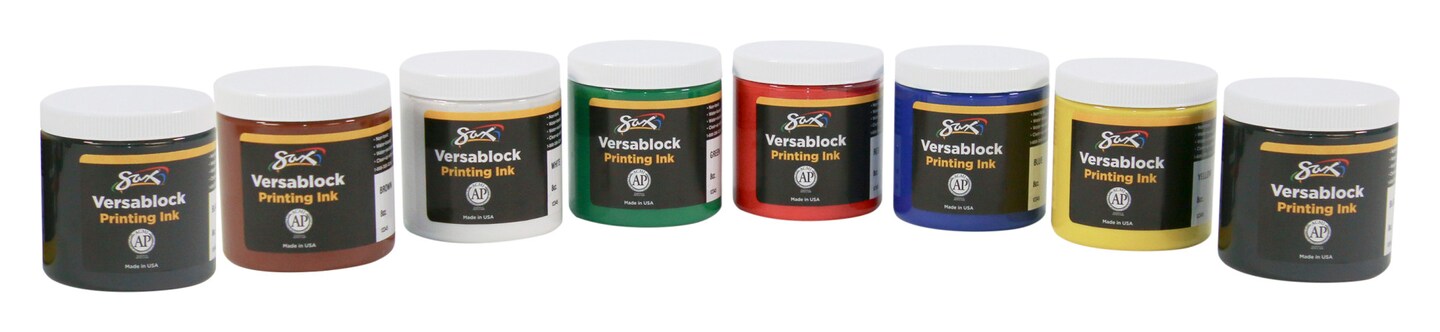 Sax Versablock Waterbased Block Printing Ink, 8 Ounces, Assorted Colors ...