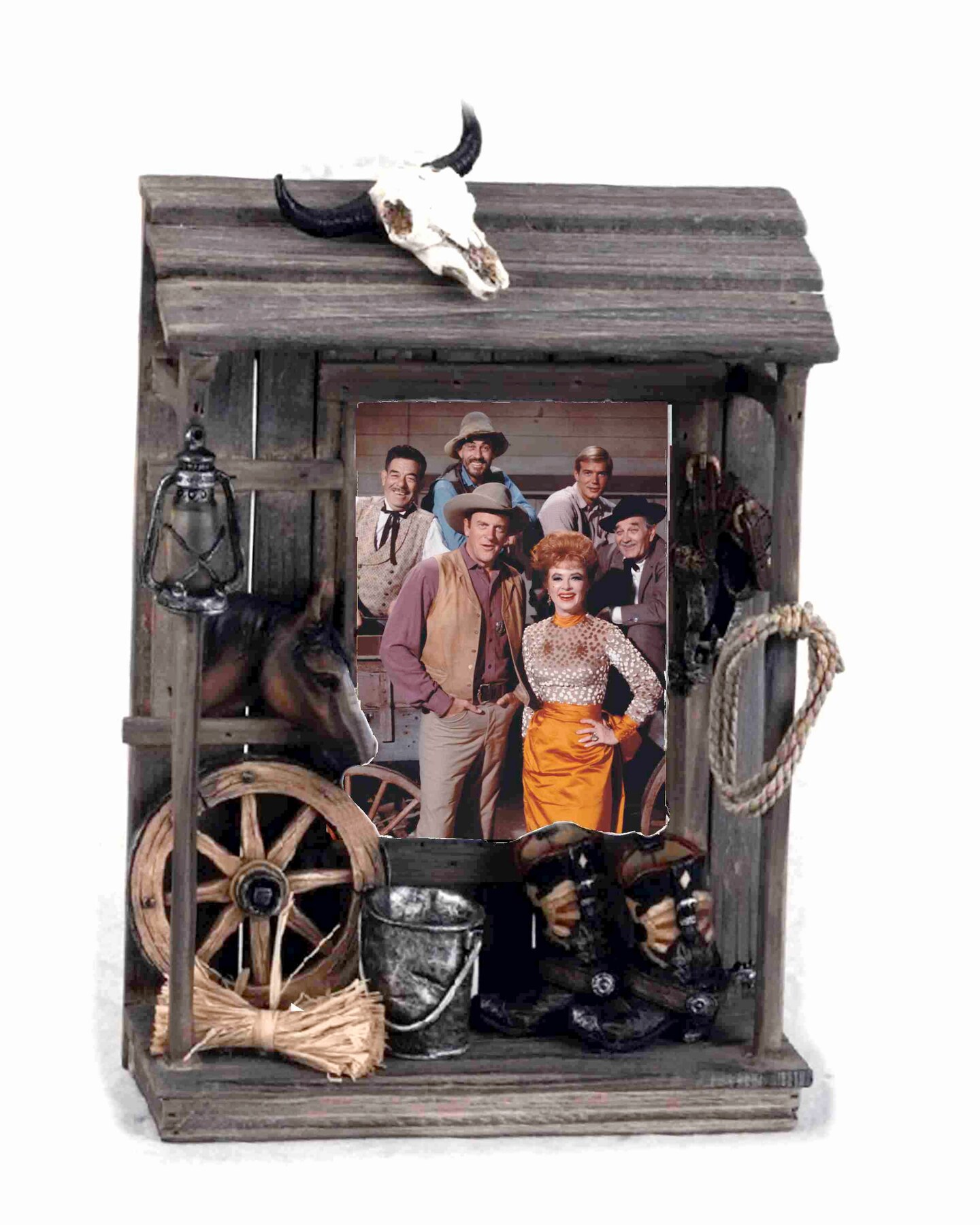 Gunsmoke Cast Photo in an Old Barnwood Shack Frame With Accents Cowboy ...
