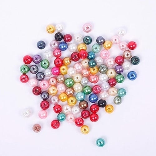 100 Pcs Colorful Round Spacer Loose Beads 6Mm Jewelry Making Diy ...