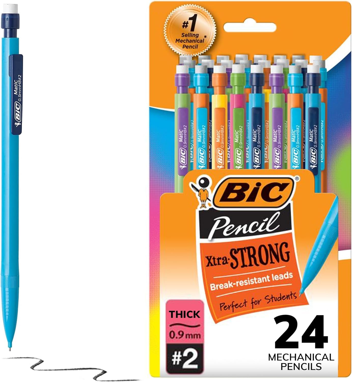 Xtra-Strong Thick Lead Mechanical Pencil, with Colorful Barrel Thick ...