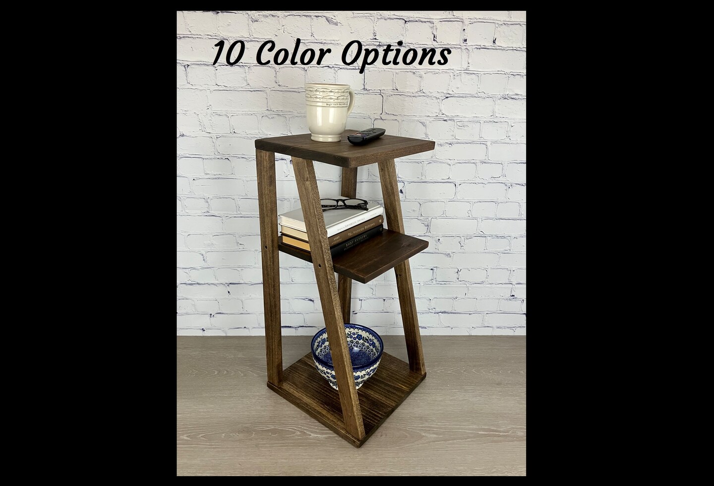 25" Tall Wooden Side Table or Nightstand with Shelf | MakerPlace by ...