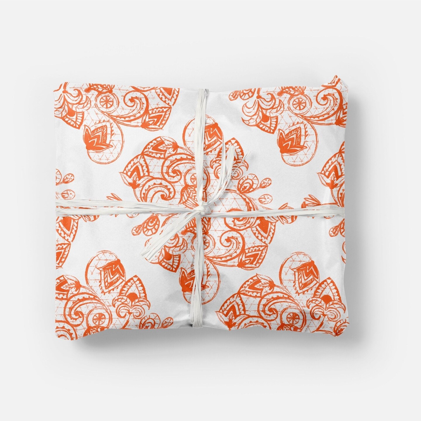 Orange Illustrated Lace Gift Wrap | Michaels