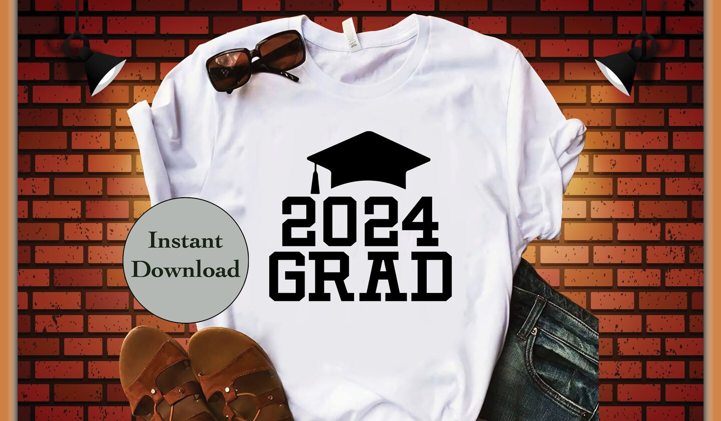 Graduation Decor SVG PNG DXF EPS JPG File Bundle Digital Download, 2024 ...