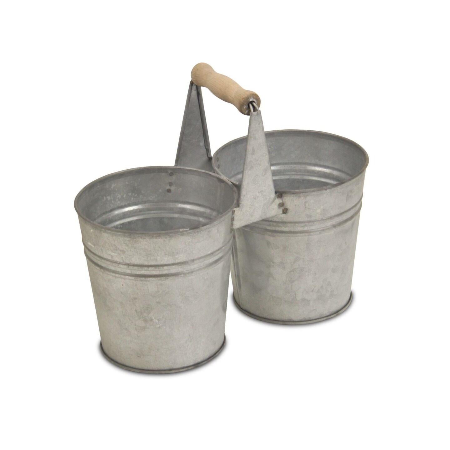 Contemporary Home Living 10.85" Silver and Brown Double Pot Holder with ...