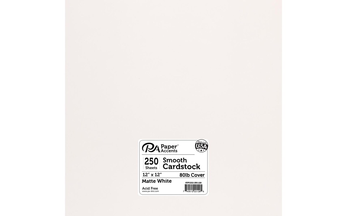 PA Paper Accents Smooth Cardstock 12" x 12" Matte White, 80lb colored ...