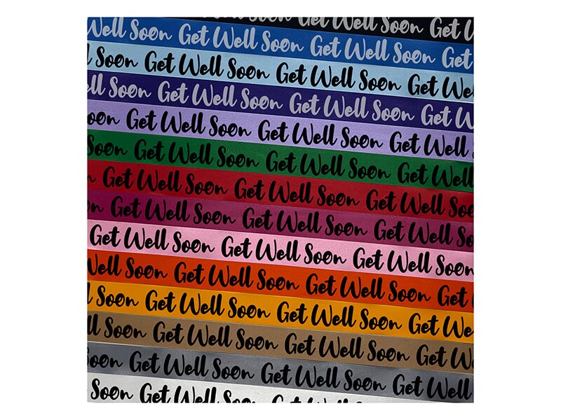 Get Well Soon Cursive Script Satin Ribbon for Bows Gift Wrapping - 1 ...