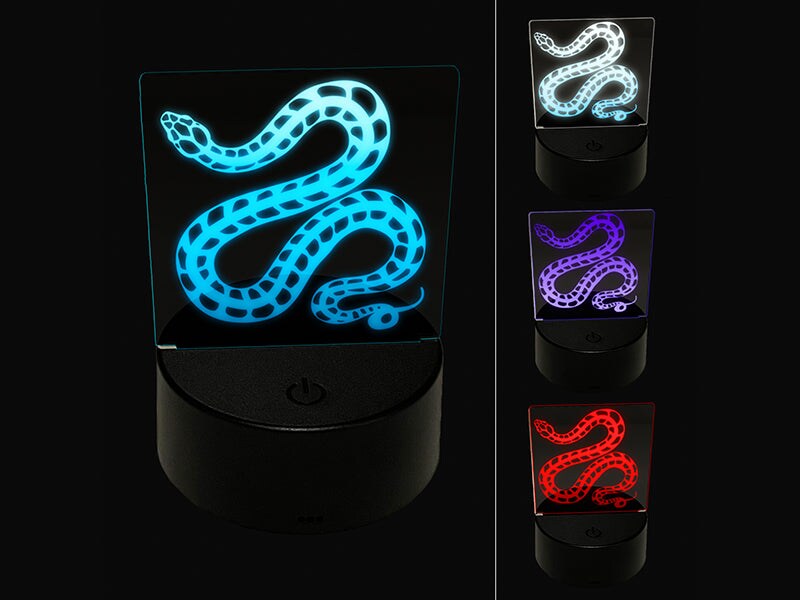 Winding Striped Snake 3D Illusion LED Night Light Sign Nightstand Desk ...