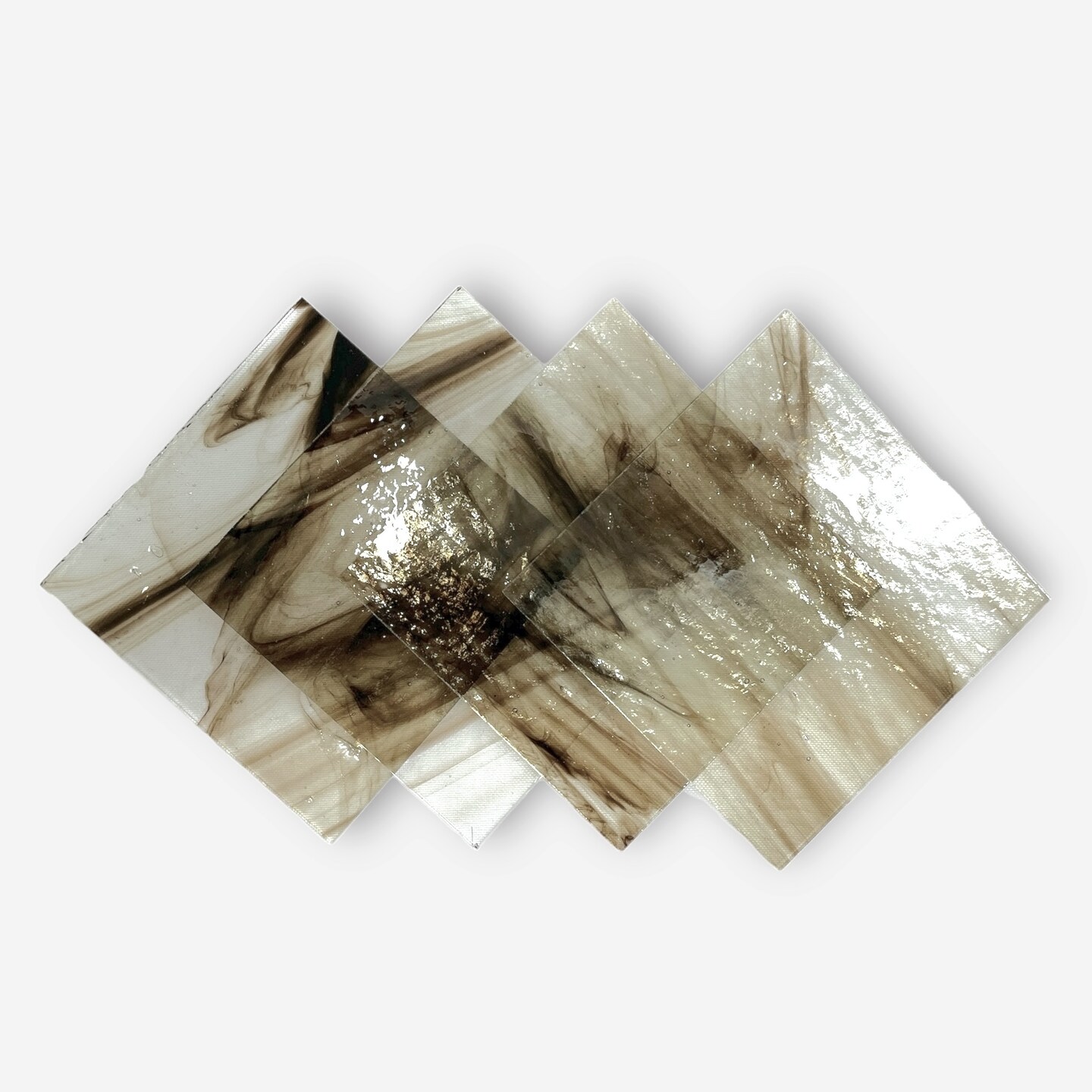 Crystal Black Prisma COE 96 Fusible Glass Sheets / Mosaic Squares - 4 ...