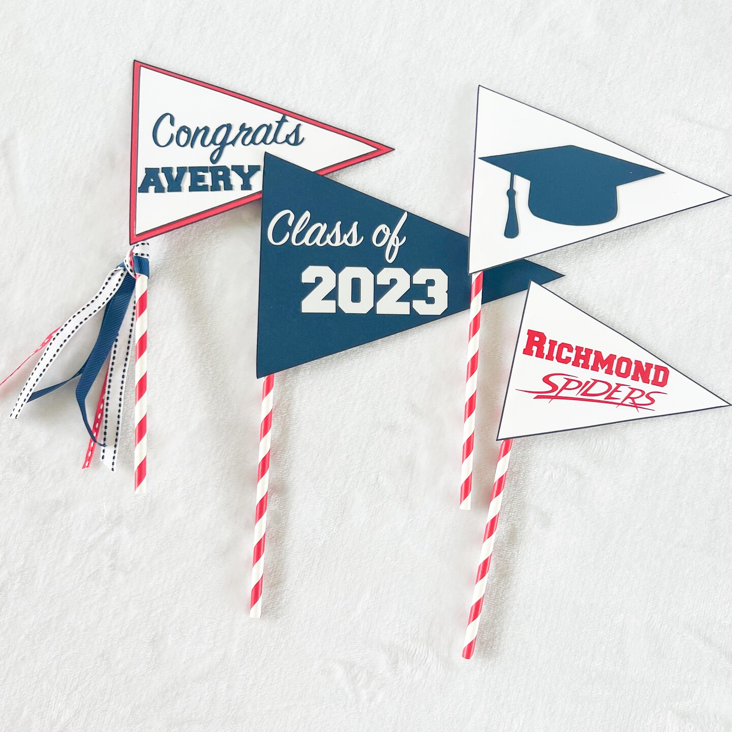 Graduation Party Custom Name and School Pennant Flags | MakerPlace by ...