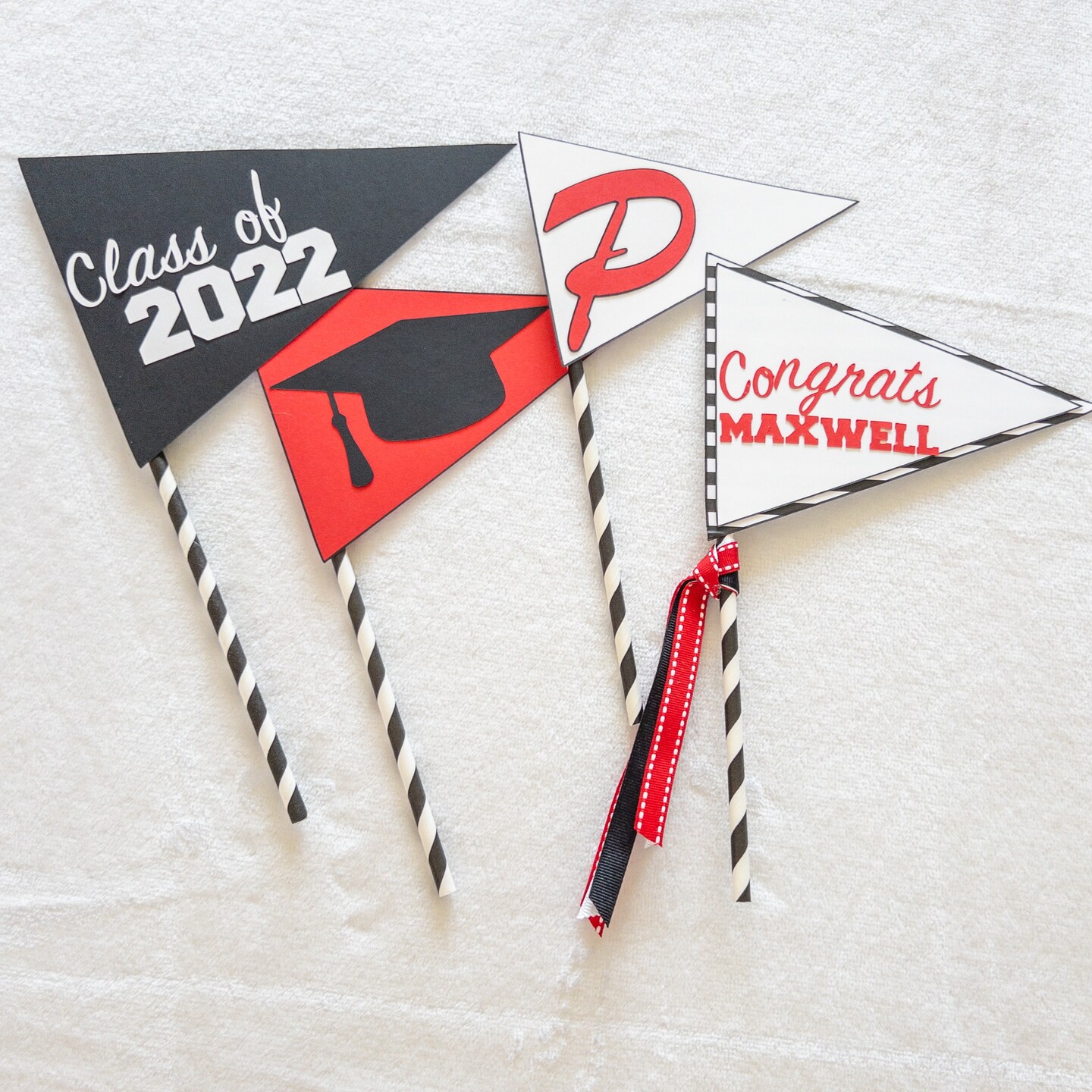 Graduation Party Custom Name and School Pennant Flags | MakerPlace by ...