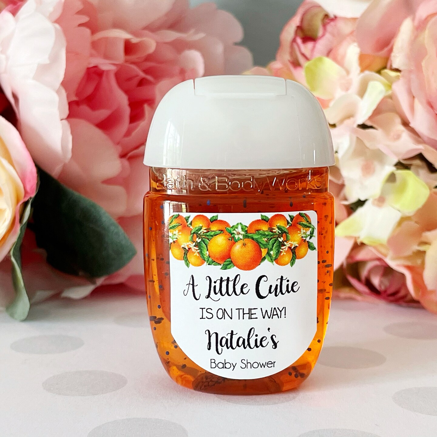 Personalized Little Cutie Baby Shower Hand Sanitizer Favor Labels ...