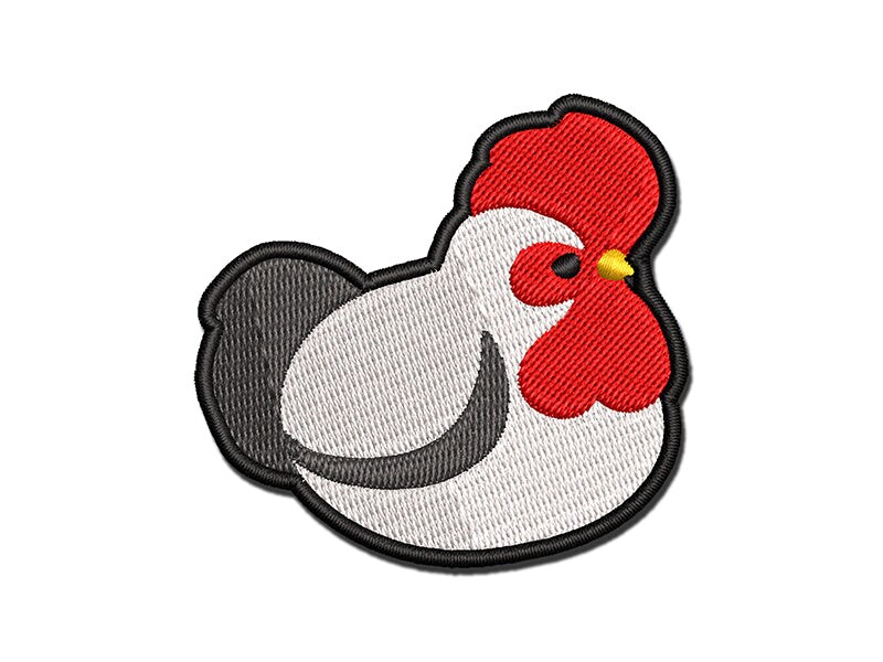 Chubby Rooster Chicken Multi-Color Embroidered Iron-On or Hook & Loop ...