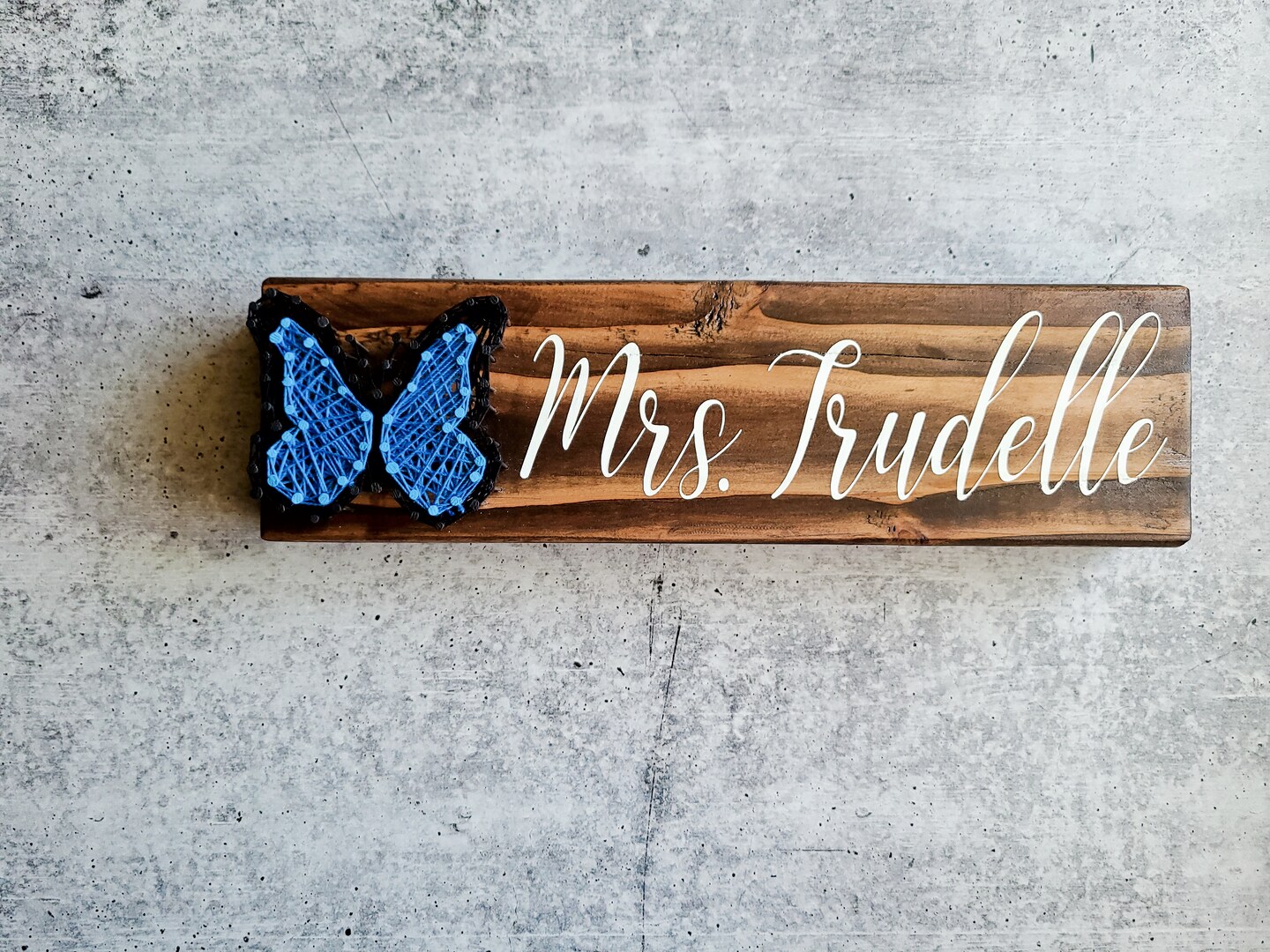 Personalized Butterfly Desk Name Sign, hand painted custom string art ...