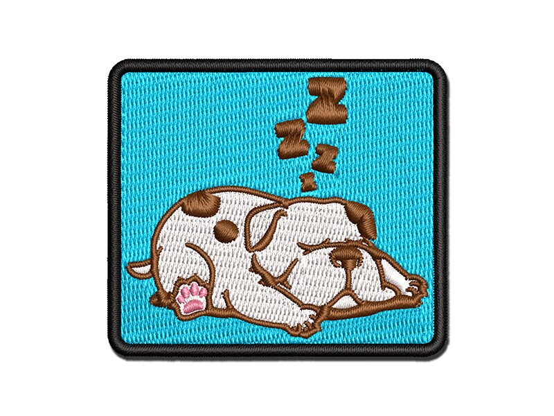 Chubby Spotted Dog Sleeping Multi-Color Embroidered Iron-On or Hook ...