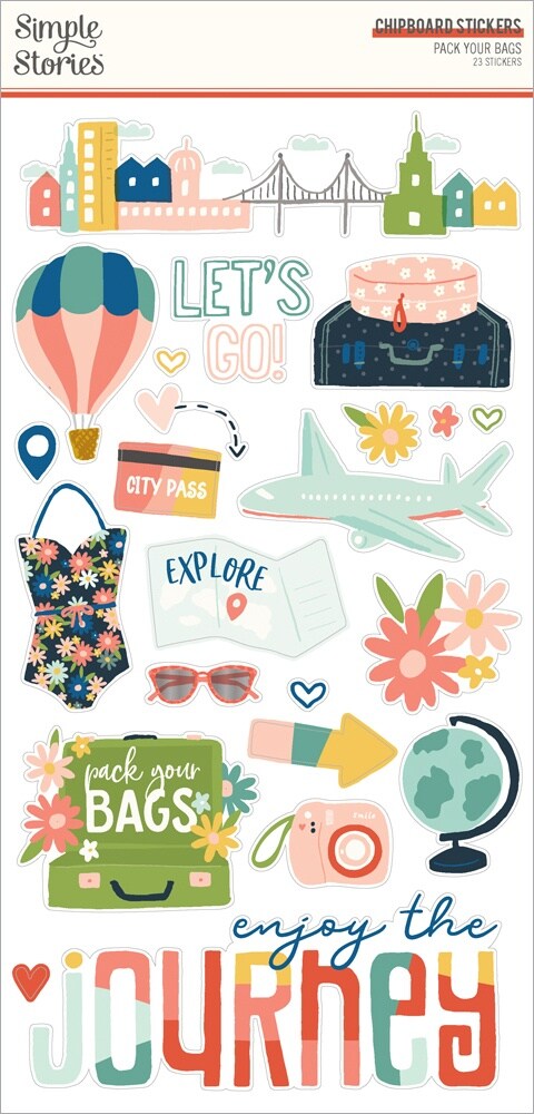 Pack Your Bags Chipboard Stickers-6"X12" | Michaels