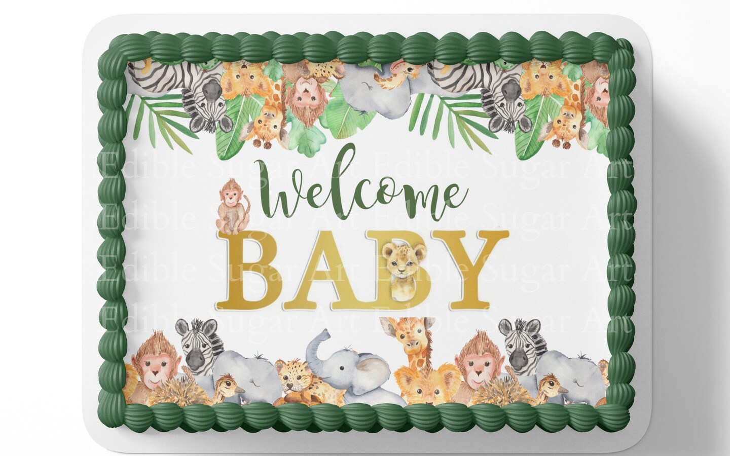 Safari Baby Shower Cake Topper Safari Sheet Cake Topper Safari baby ...
