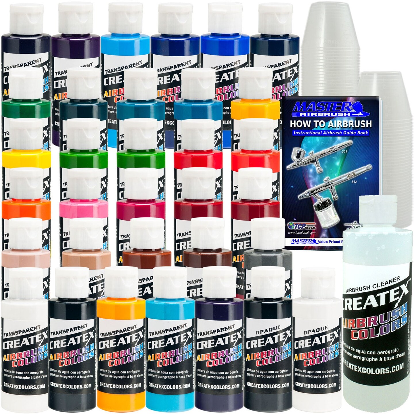 30 Color Transparent Airbrush Paint Set, 2 oz. Bottles | Michaels