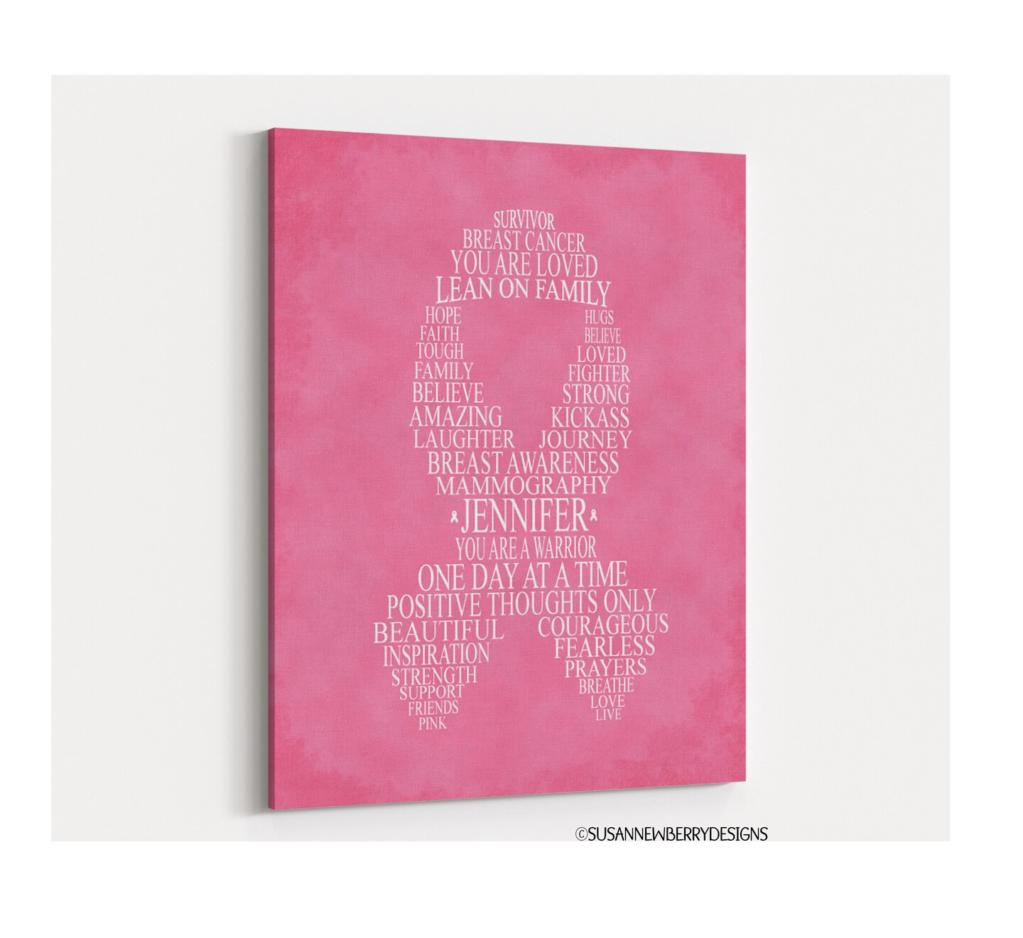 Custom Cancer Ribbon Word Cloud Canvas | MakerPlace by Michaels