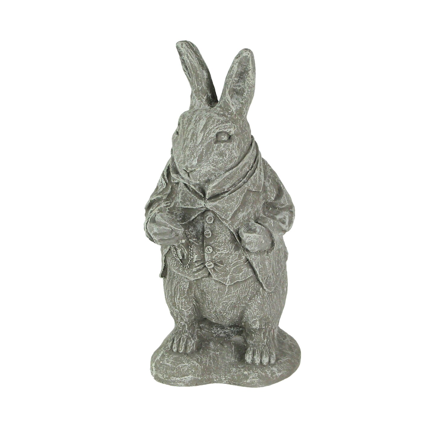 Alice in Wonderland White Rabbit Light Gray Finish Statue 14 in-CEMENT ...