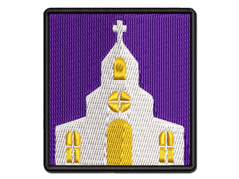 Church Building Multi-Color Embroidered Iron-On or Hook & Loop Patch ...