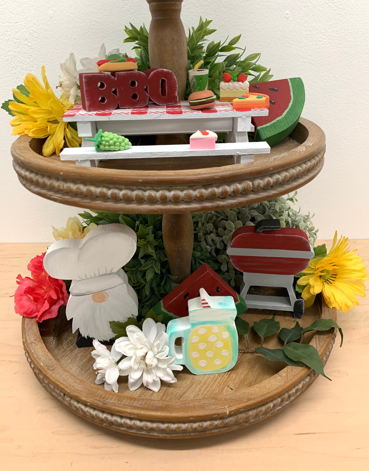 Summer Tier Tray Decor, BBQ Tier Tray Decor, Grilling Tiered Tray Decor ...