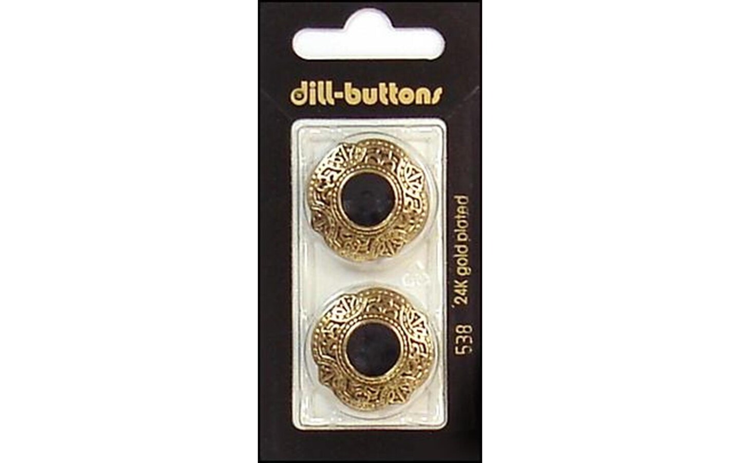 Dill Buttons 25Mm 2Pc Shank Enamel Black/Gold | Michaels